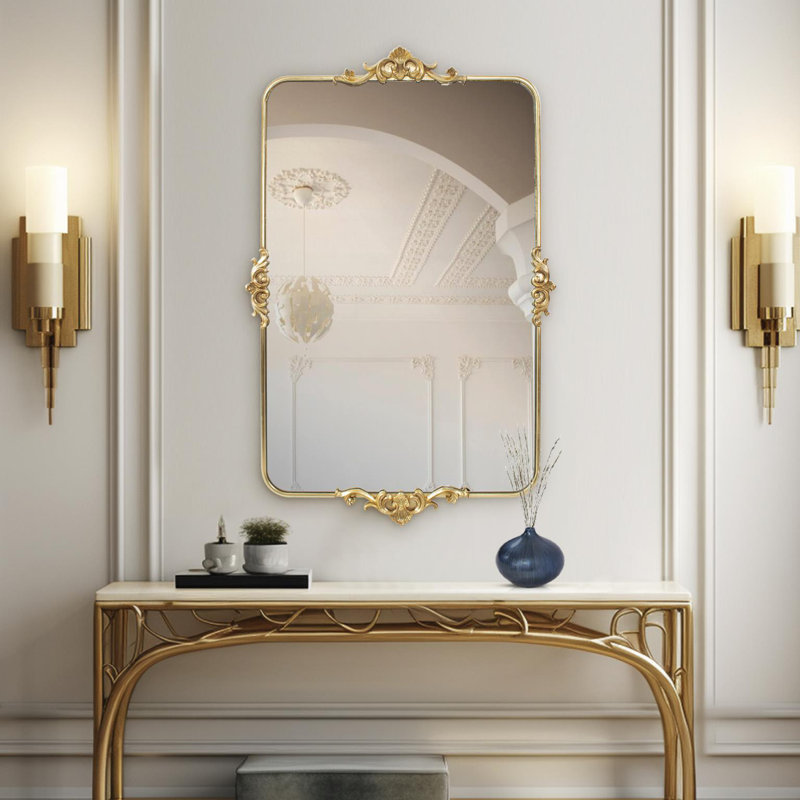 Astoria Grand Lillet Gold Gilded Vanity Mirror | Wayfair